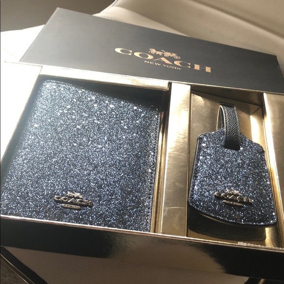 Coach | Accessories | Coach Bling Travel Set Passport Luggage Tag ...